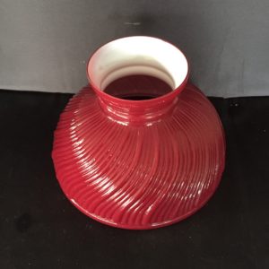 Aladdin 10″ Glass Shade – Ruby Red Swirl – QLD Lamp Oil Supplies